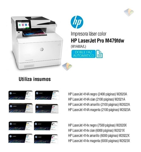 MULTIFUNCIONAL HP LASERJET PRO M479FDW COLOR 28PPM - Suministros ...